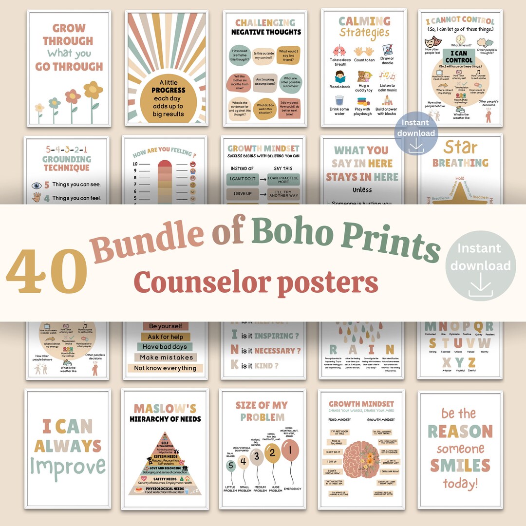 40 School Counselor Office Decoration, School Counselor Boho Sign ...