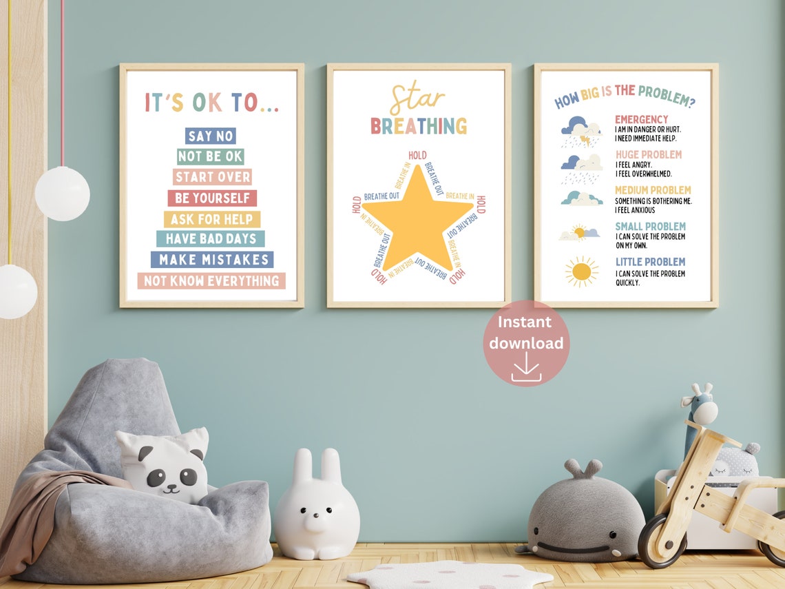 30 Calm Down Corner Posters Printable, Calm Corner Sign, Boho Calming ...