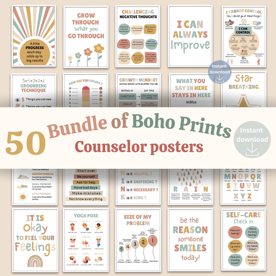 50 School Counselor Office Decoration, School Counselor Boho Sign ...