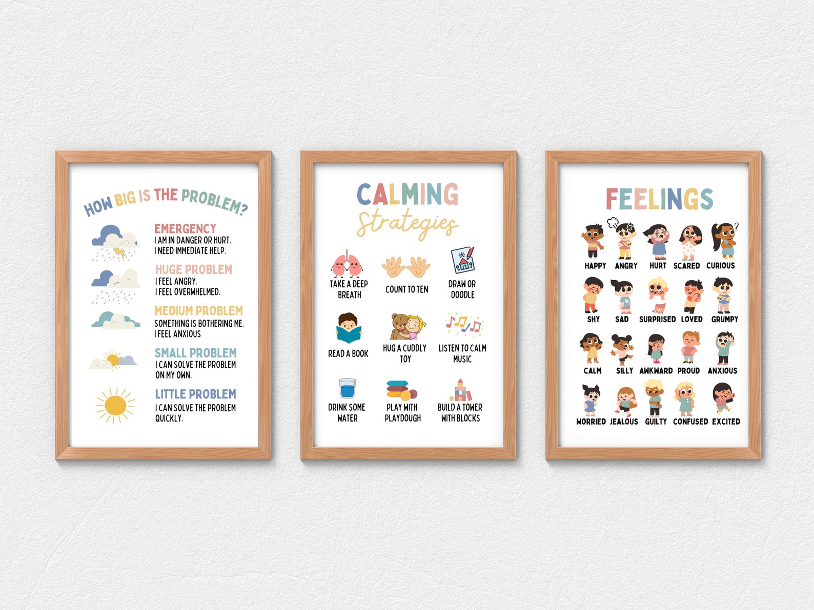 10 Calm Down Corner Posters Sign Kit Calming Decor Print Counselor ...