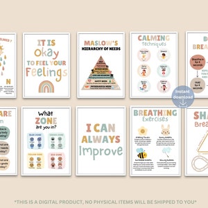 40 Boho Calming Corner Posters Printable, Calm Corner Sign, Calming ...