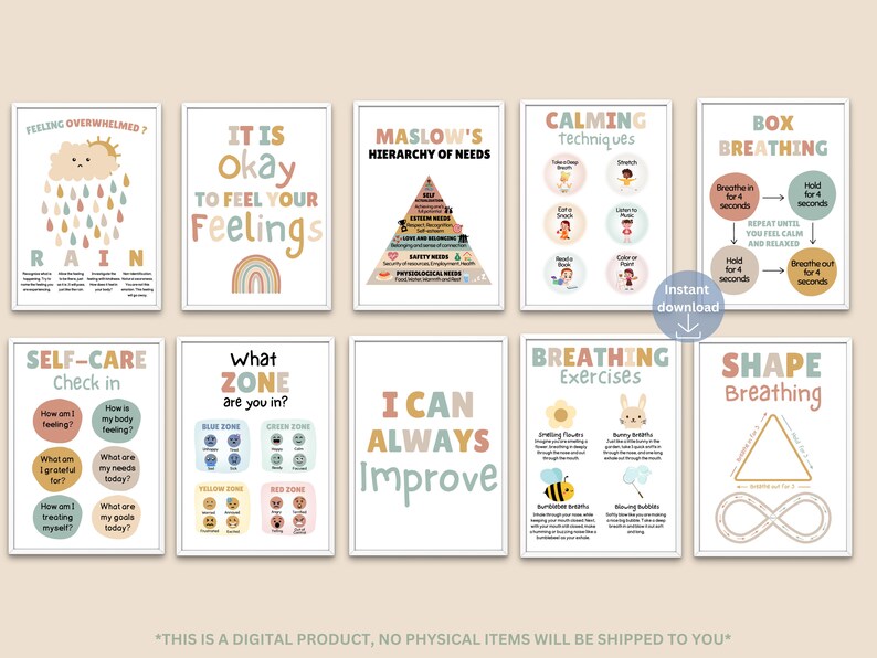 40 Boho Calming Corner Posters Printable, Calm Corner Sign, Calming ...