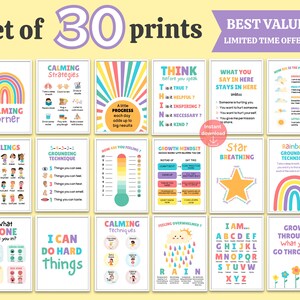 30 Calming Corner Posters, Calm Down Corner Poster Printable, Calm ...