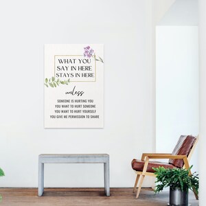 Confidentiality Sign Poster What You Say in Here Stay in Here School ...