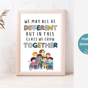 12 Inclusion Posters, Inclusive Classroom Decor Poster, Safe Space Sign ...