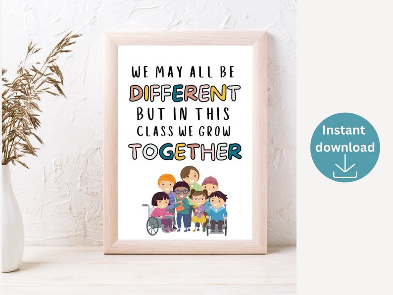 12 Inclusion Posters, Inclusive Classroom Decor Poster, Safe Space Sign ...