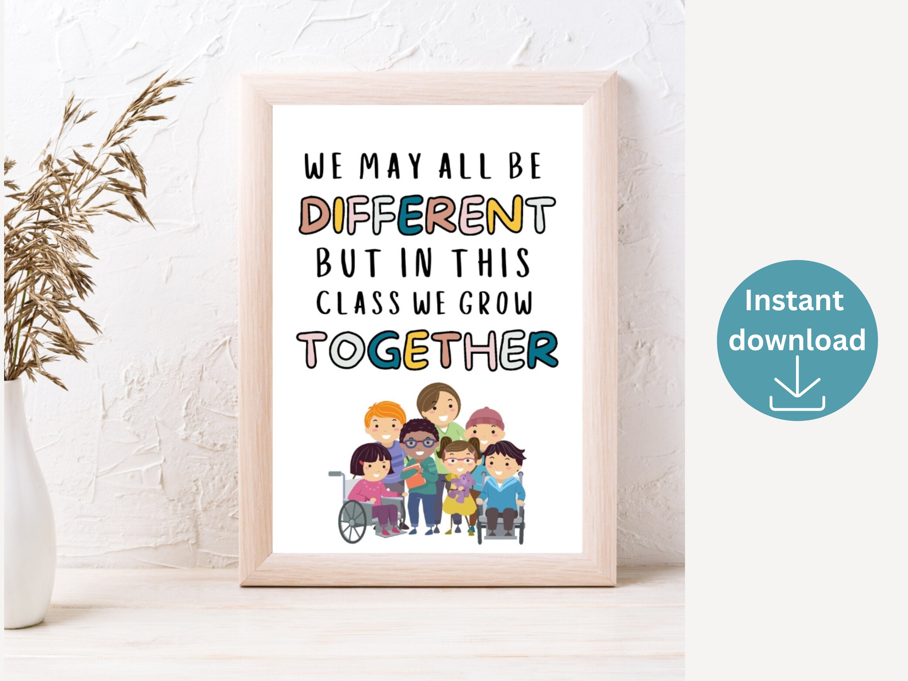 12 Inclusion Posters, Inclusive Classroom Decor Poster, Safe Space Sign ...