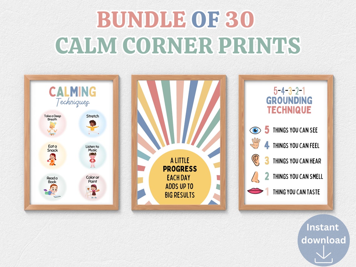 30 Calm Down Corner Posters Printable Calm Corner Sign Boho - Etsy