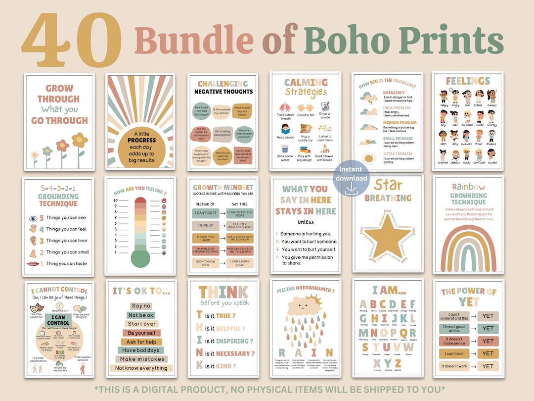 40 School Counseling Posters, School Counselor Office Decor ...