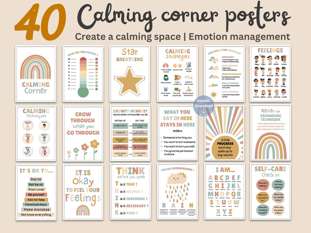 Set of 40 Psychology and Counseling Office Decor - Mental Health ...