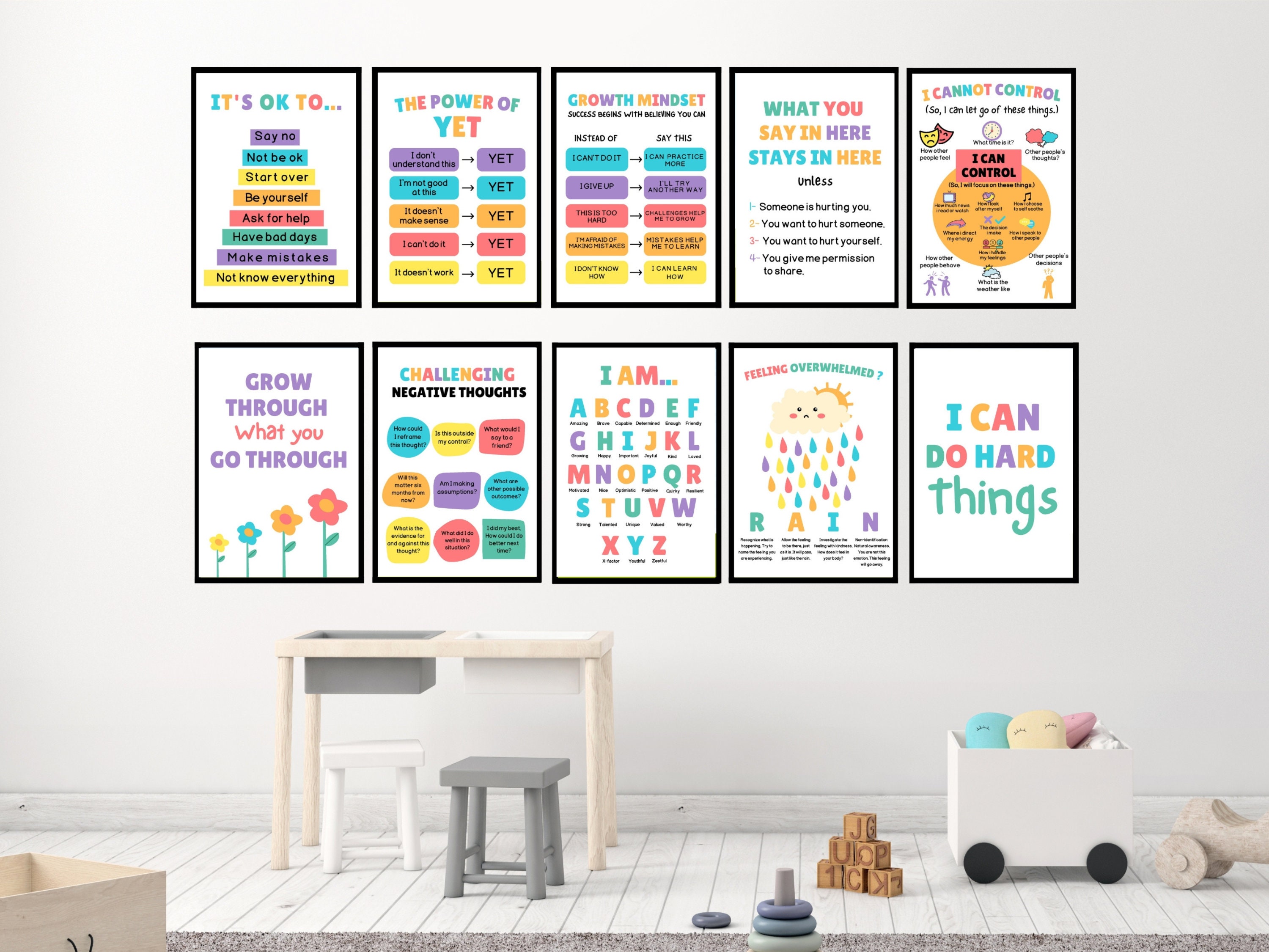 30 Coping Skills Posters for Toddler: Empower Emotions, Feelings, and ...