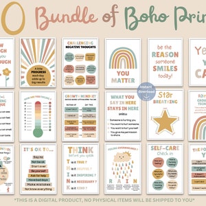 40 Boho School Counselor Posters, School Psychology Office Decor Poster ...