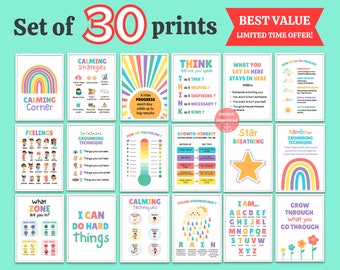 Calm Corner Sign Classroom Decor Mindfulness Printable Wall Art Calming ...