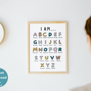 I Am Poster Affirmations Wall Art for Kid-inspirational Wall Art-wall ...