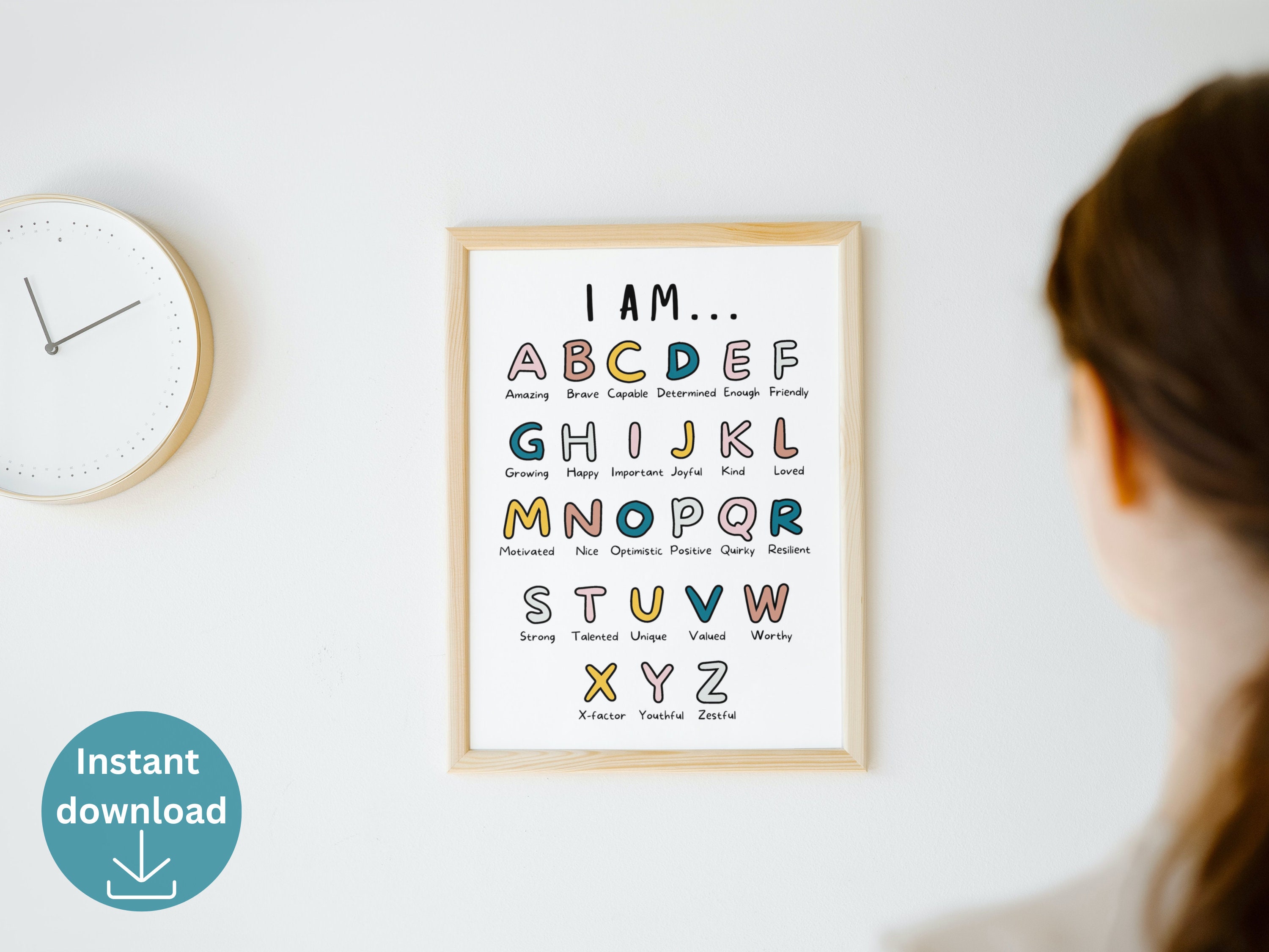 I Am Poster Affirmations Wall Art for Kid-inspirational Wall Art-wall ...