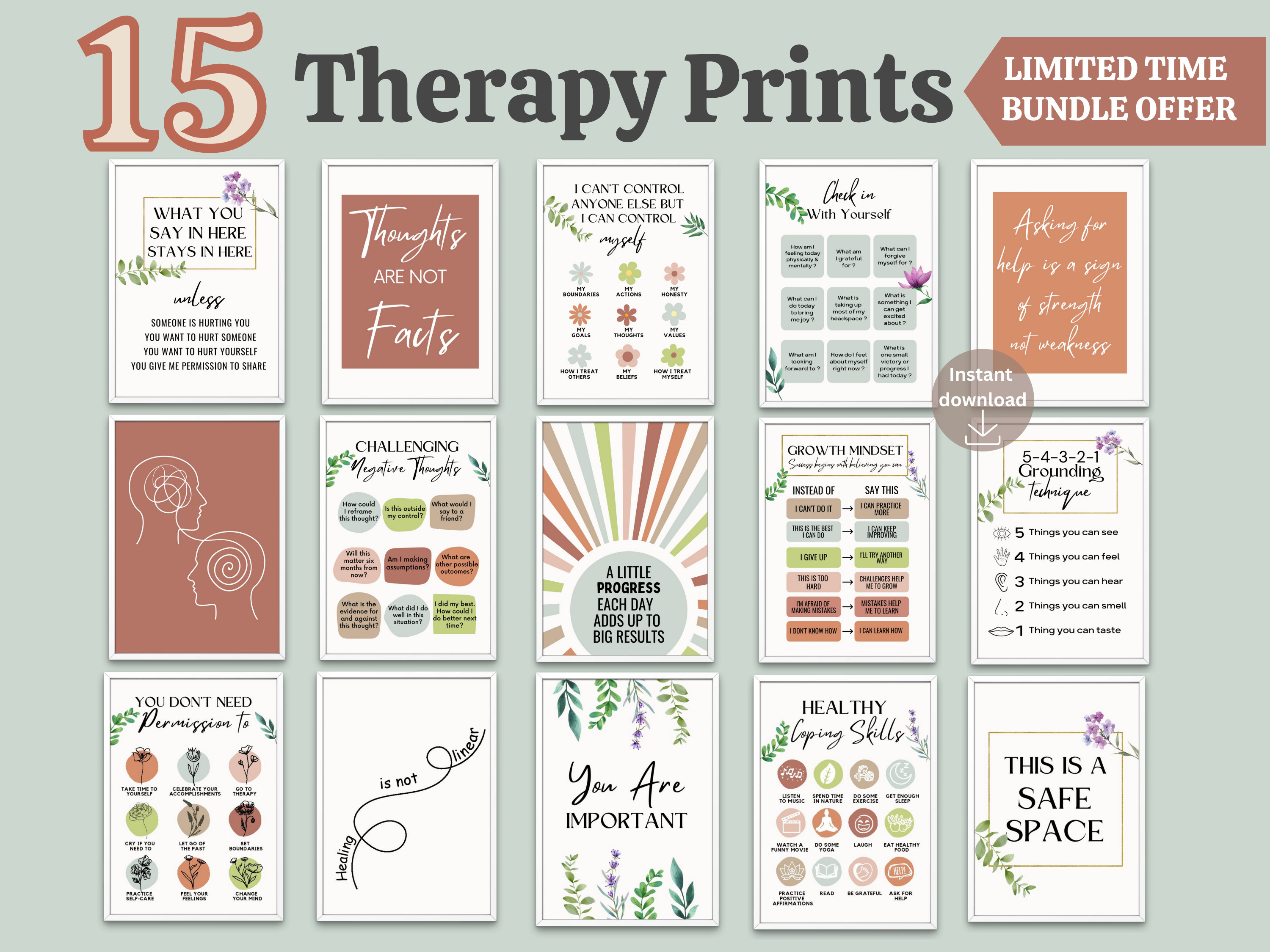 15 Therapy Office Decor Mental Health Poster Therapist Decor Therapy ...