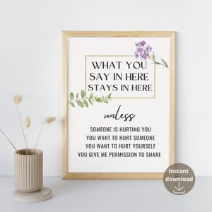 Confidentiality Sign Poster What You Say in Here Stay in Here School ...