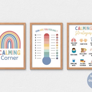 20 Calm Down Corner Posters Sign Kit Calming Decor Print Counselor ...