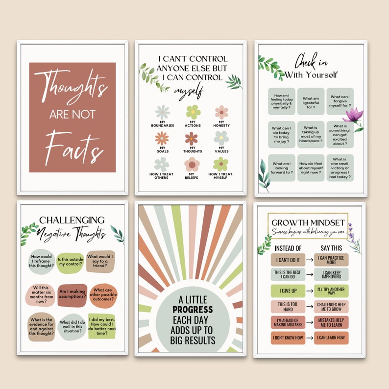 20 Mental Health Posters, Therapist Office Decor, School Counselor ...