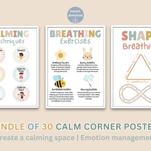 30 Boho Calming Corner Posters Printable, Calm Corner Sign, Calming ...