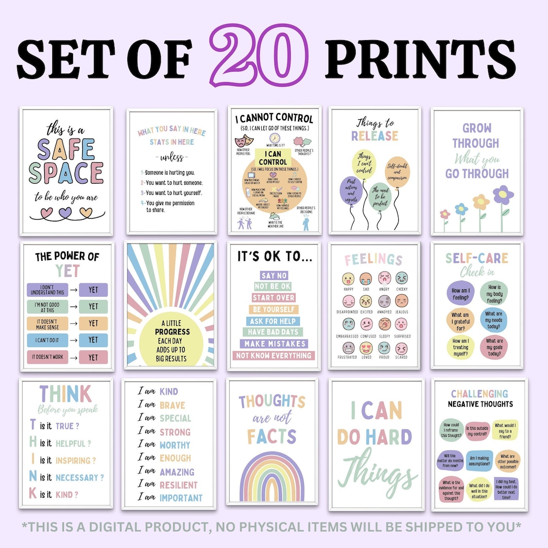 20 School Counselor Posters, School Psychology Office Decor Poster ...