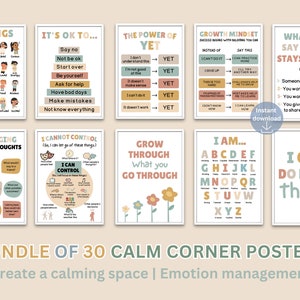 30 Boho Calming Corner Posters Printable, Calm Corner Sign, Calming ...