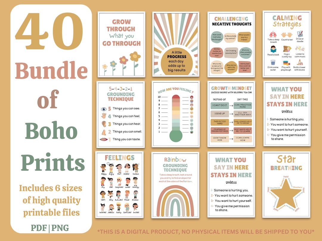 40 Unique Counselor Posters: Office Decor for Guidance Counselors, Boho ...