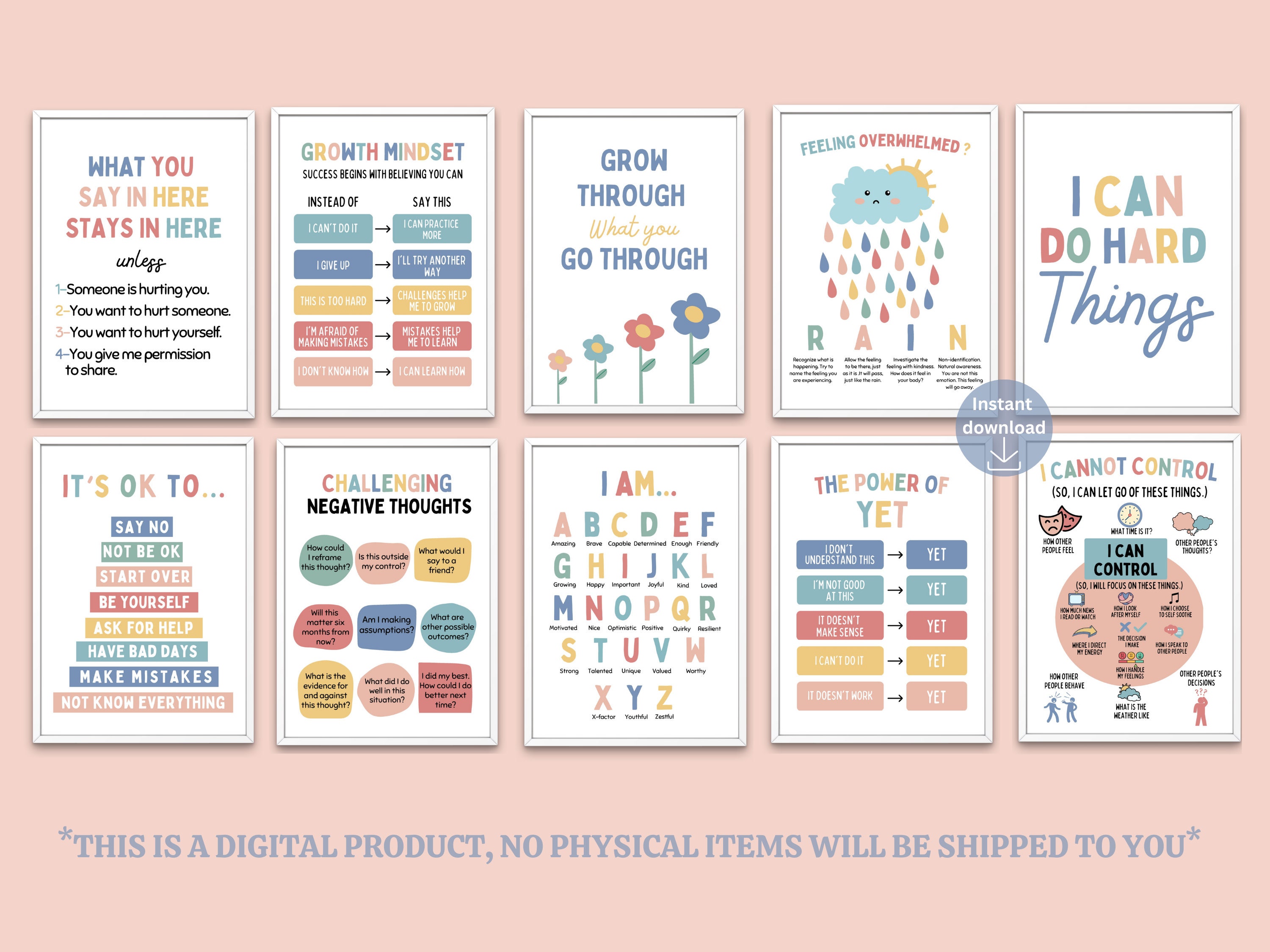 30 School Counseling Posters, School Counselor Office Decor ...