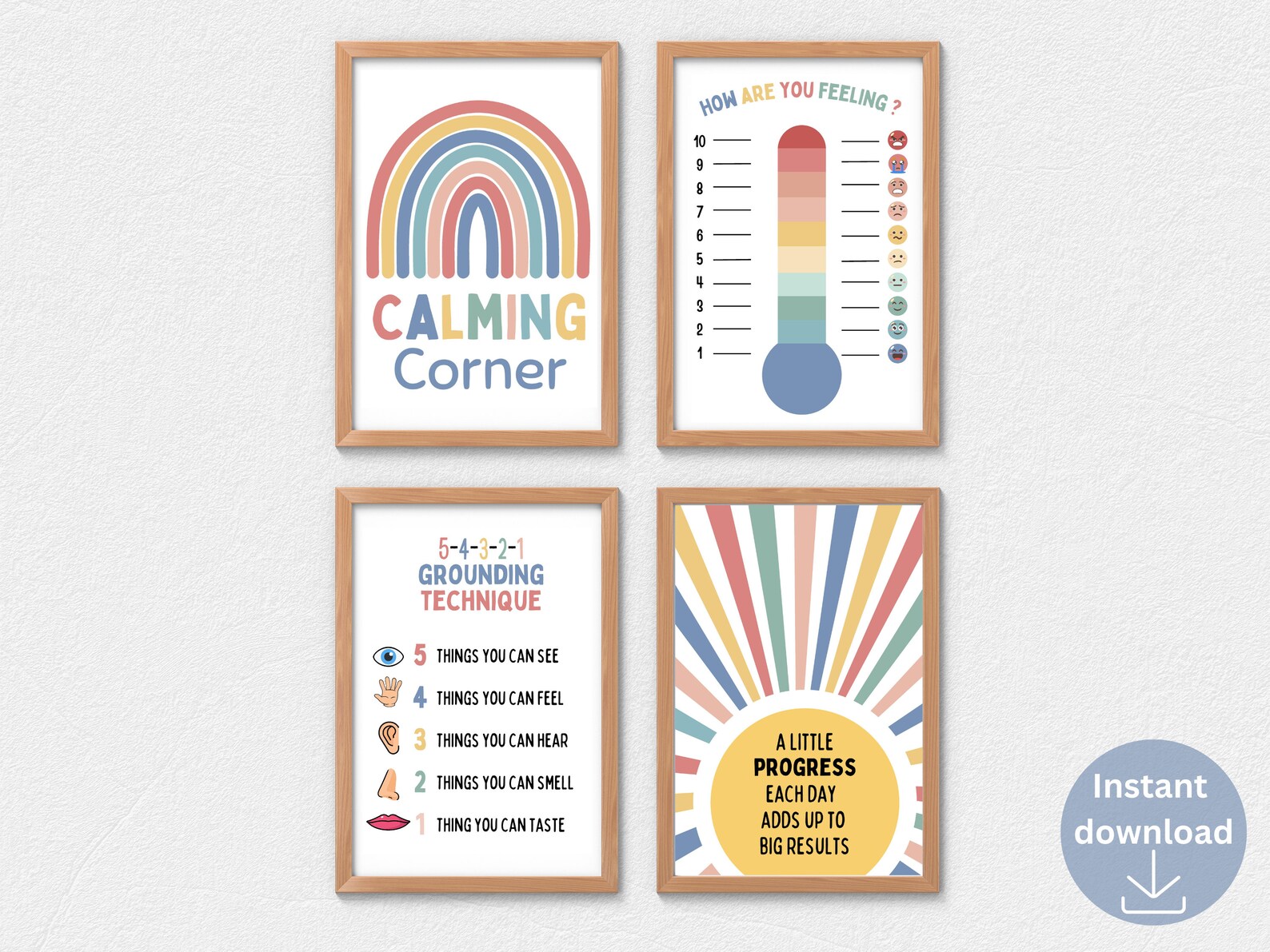 10 Calm Down Corner Posters Sign Kit Calming Decor Print Counselor ...