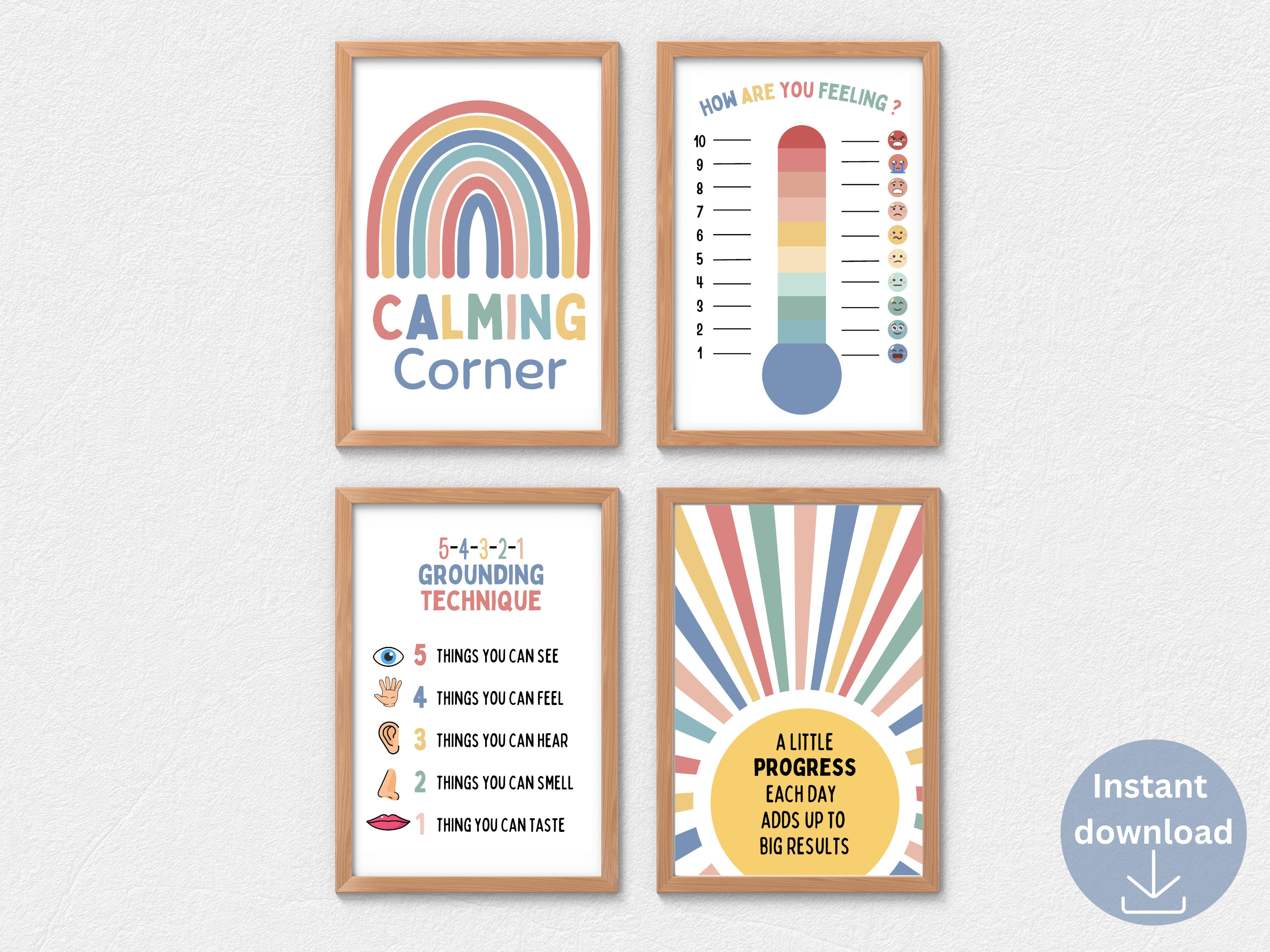 10 Calm Down Corner Posters Sign Kit Calming Decor Print Counselor ...