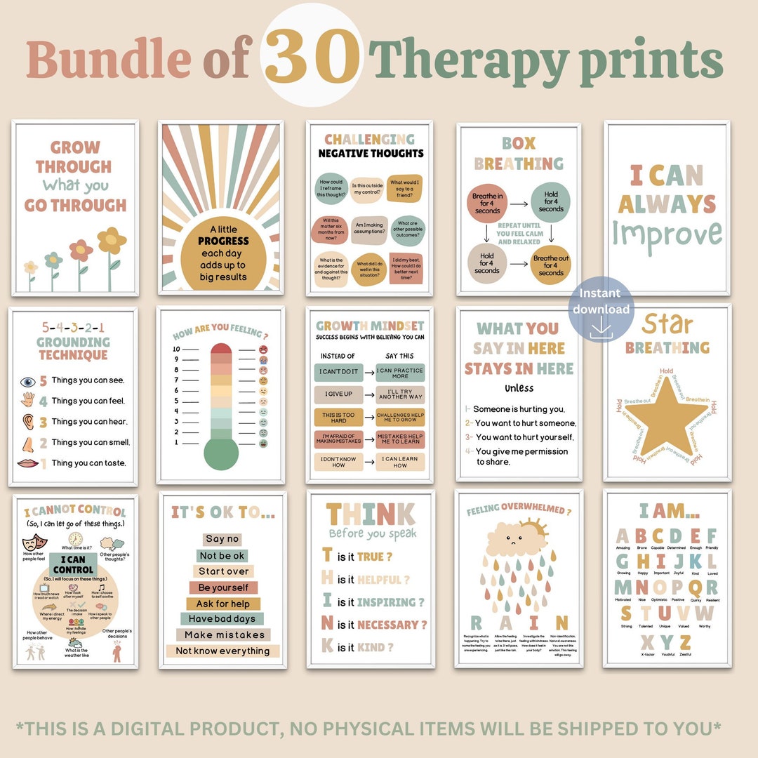 30 Therapy Office Decor Bundle Counselor Quote Social Worker ...