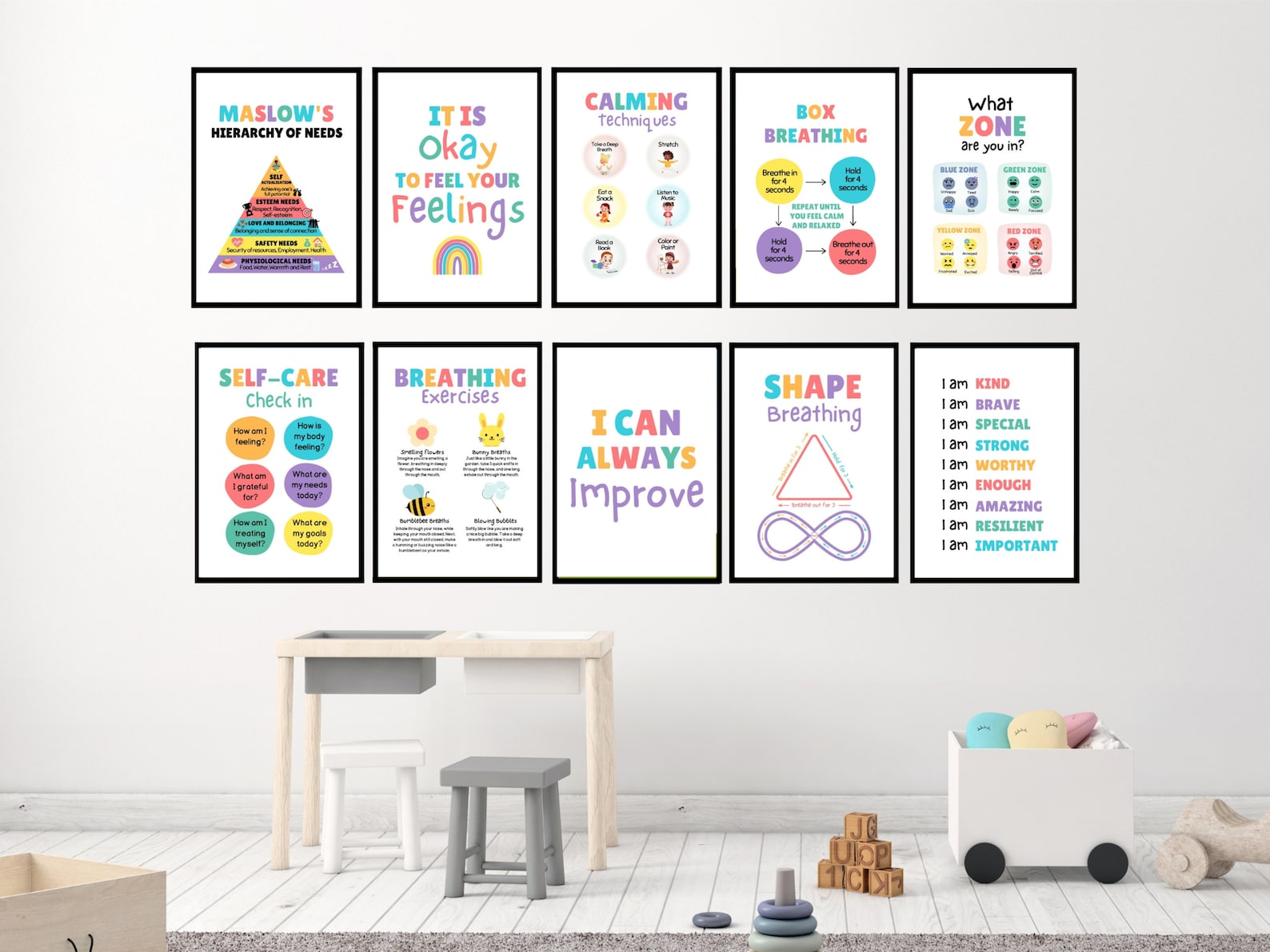 30 Coping Skills Posters for Toddler: Empower Emotions, Feelings, and ...