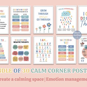 30 Calm Down Corner Posters Printable, Calm Corner Sign, Boho Calming ...
