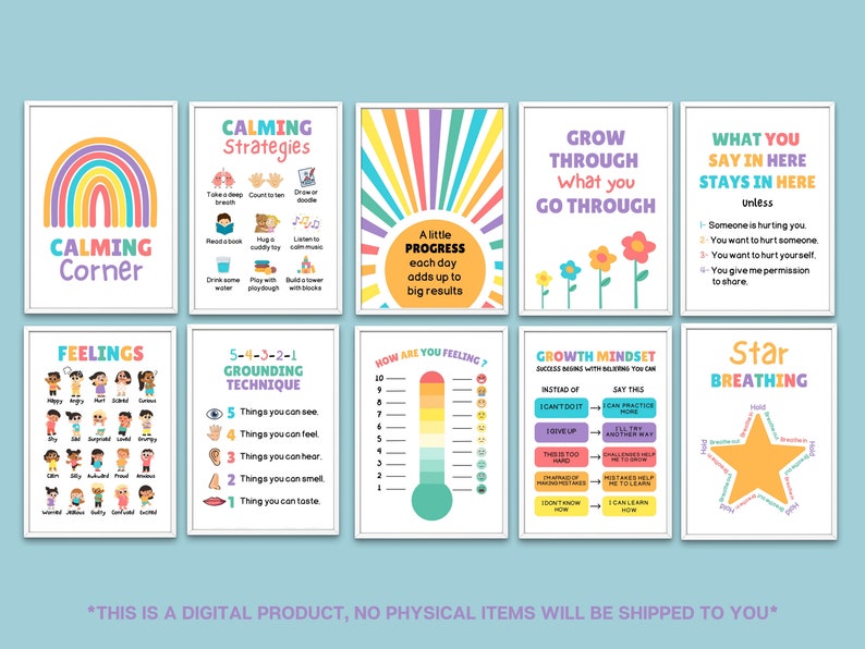 30 Calming Corner Posters Printable, Calm Corner Sign, Calm Down Corner ...