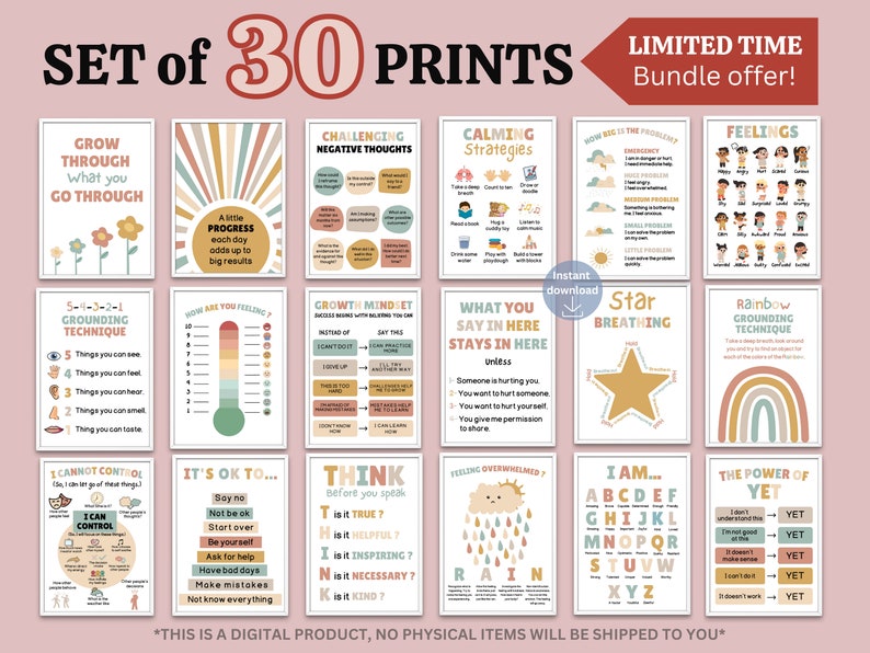 30 Boho Calming Corner Posters Printable Calm Corner Sign Calming ...