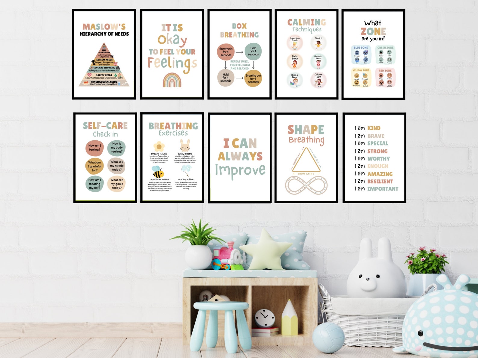 40 Boho Calming Corner Posters Printable, Calm Corner Sign, Calming ...