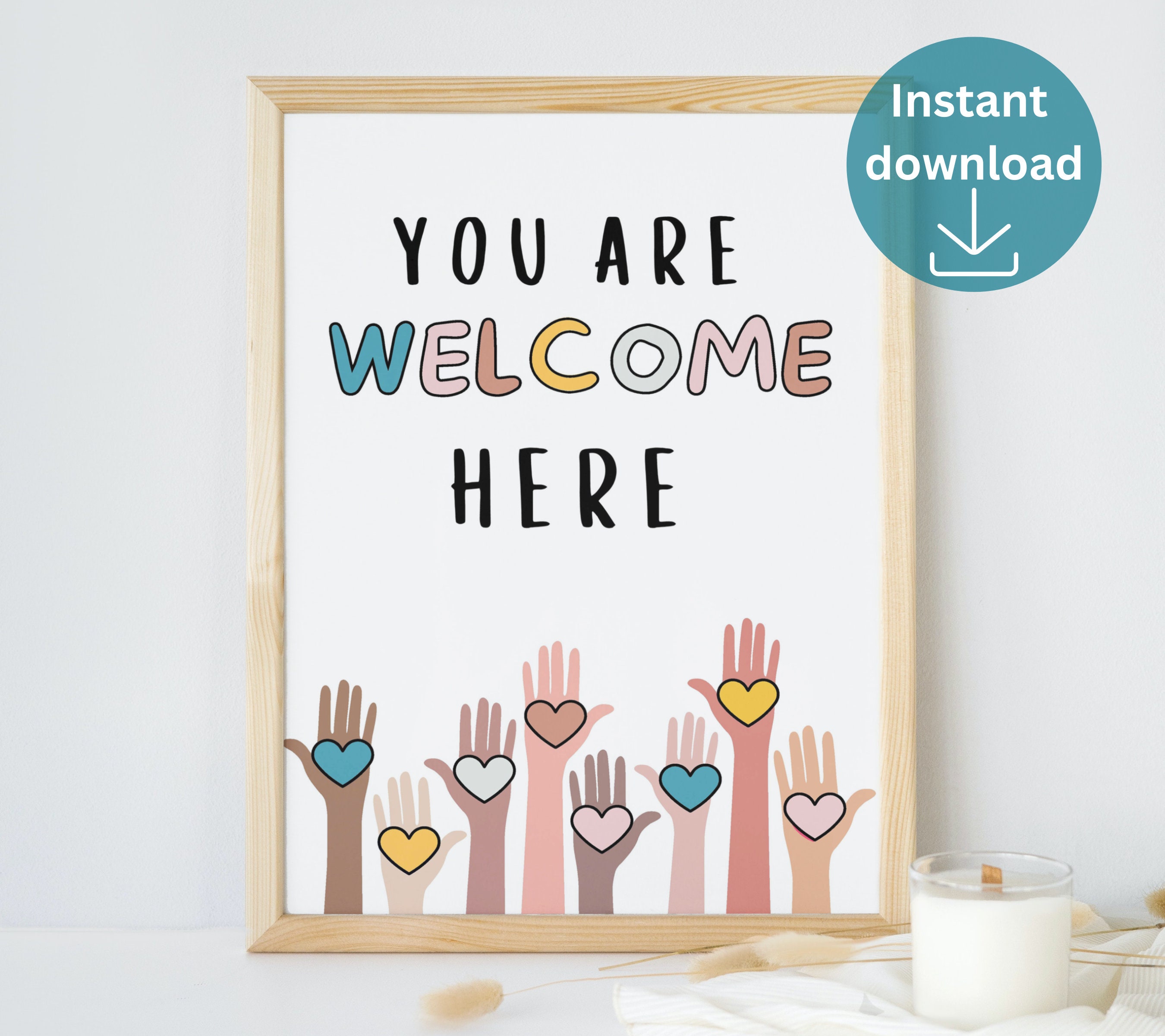 You Are Welcome Here Sign Safe Space Diversity Sign School Counselor ...
