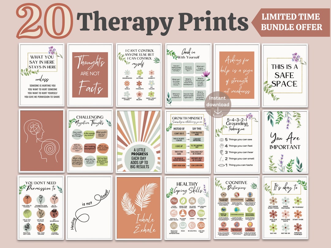 20 Therapy Office Decor Mental Health Poster Therapist Decor Therapy ...