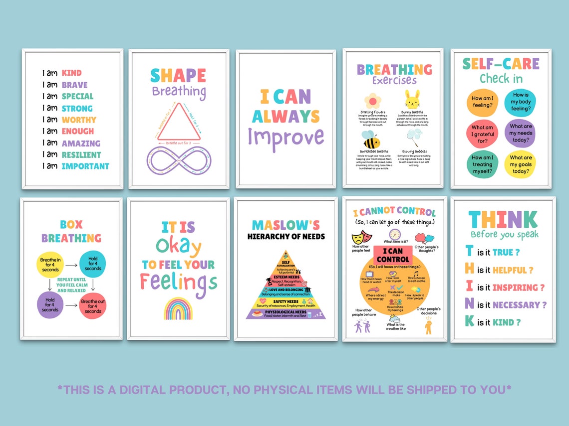 30 Coping Skills Posters for Toddler: Empower Emotions, Feelings, and ...