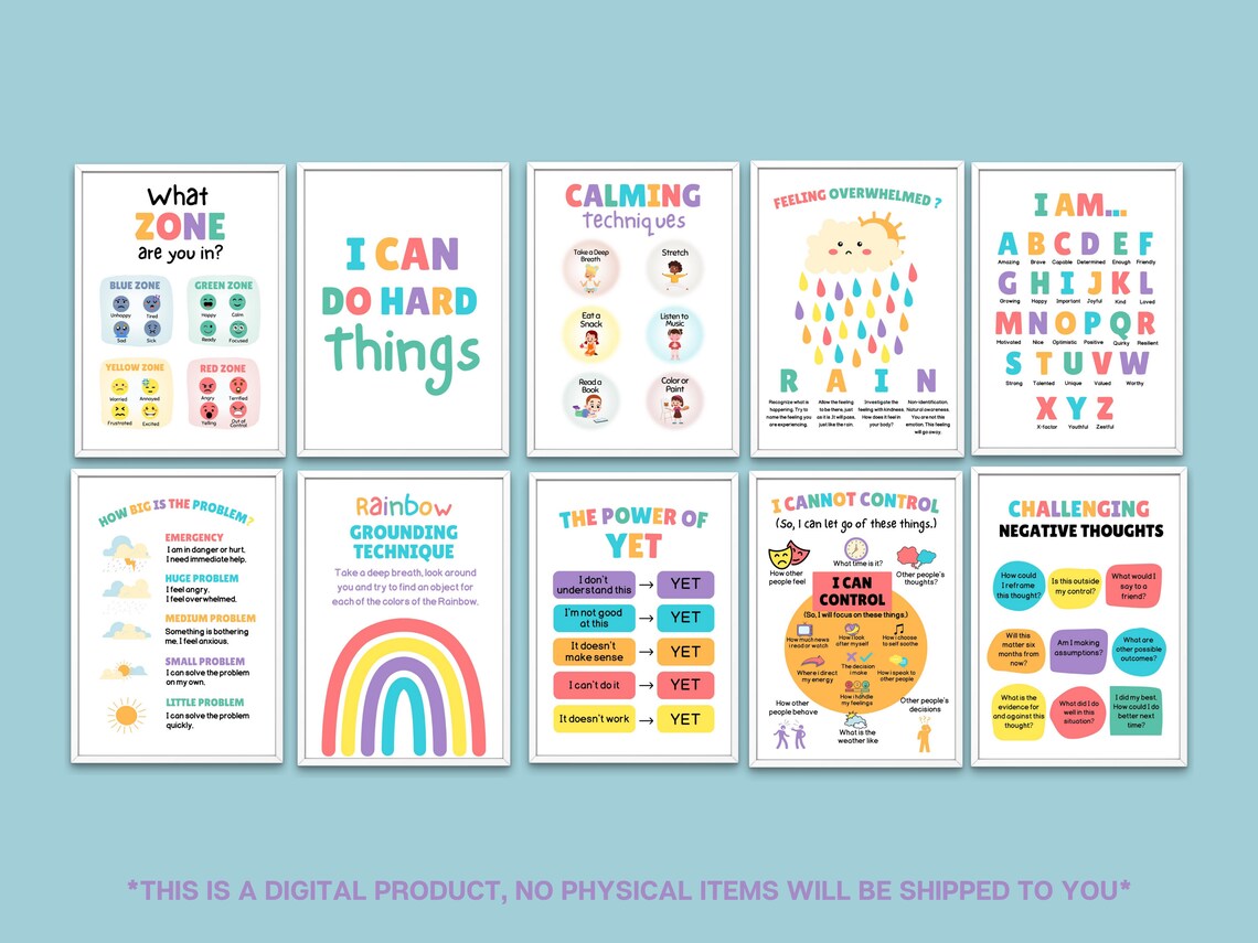 30 Coping Skills Posters for Toddler: Empower Emotions, Feelings, and ...