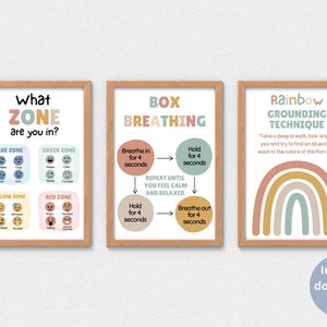 30 Boho Calming Corner Posters Printable for Toddler, Calm Corner Sign ...