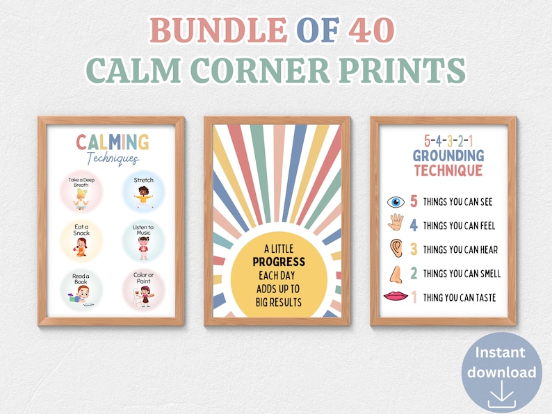 40 Calm Down Corner Posters Printable, Calming Classroom Posters, Calm ...