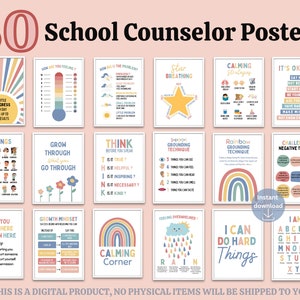 30 School Counseling Posters, School Counselor Office Decor ...