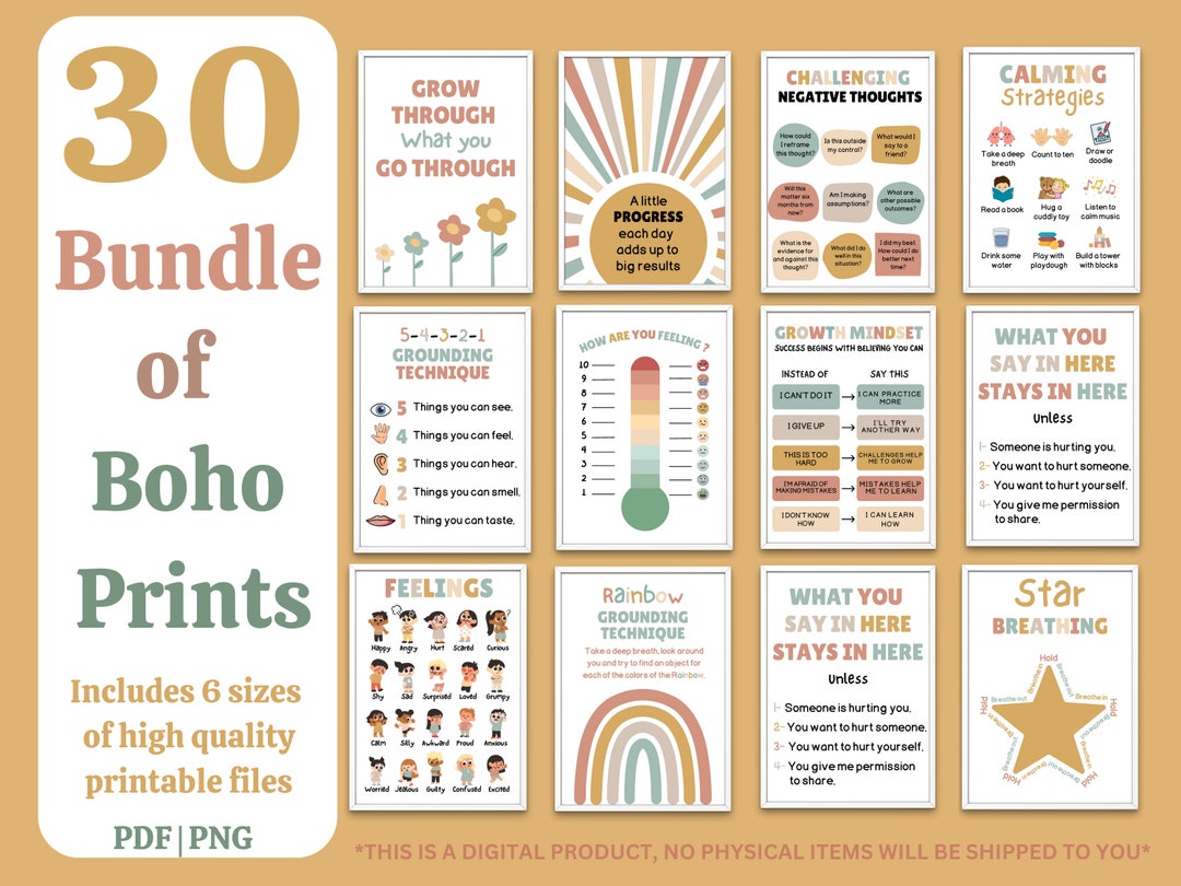 30 Boho School Counselor Posters, School Psychology Office Decor Poster ...