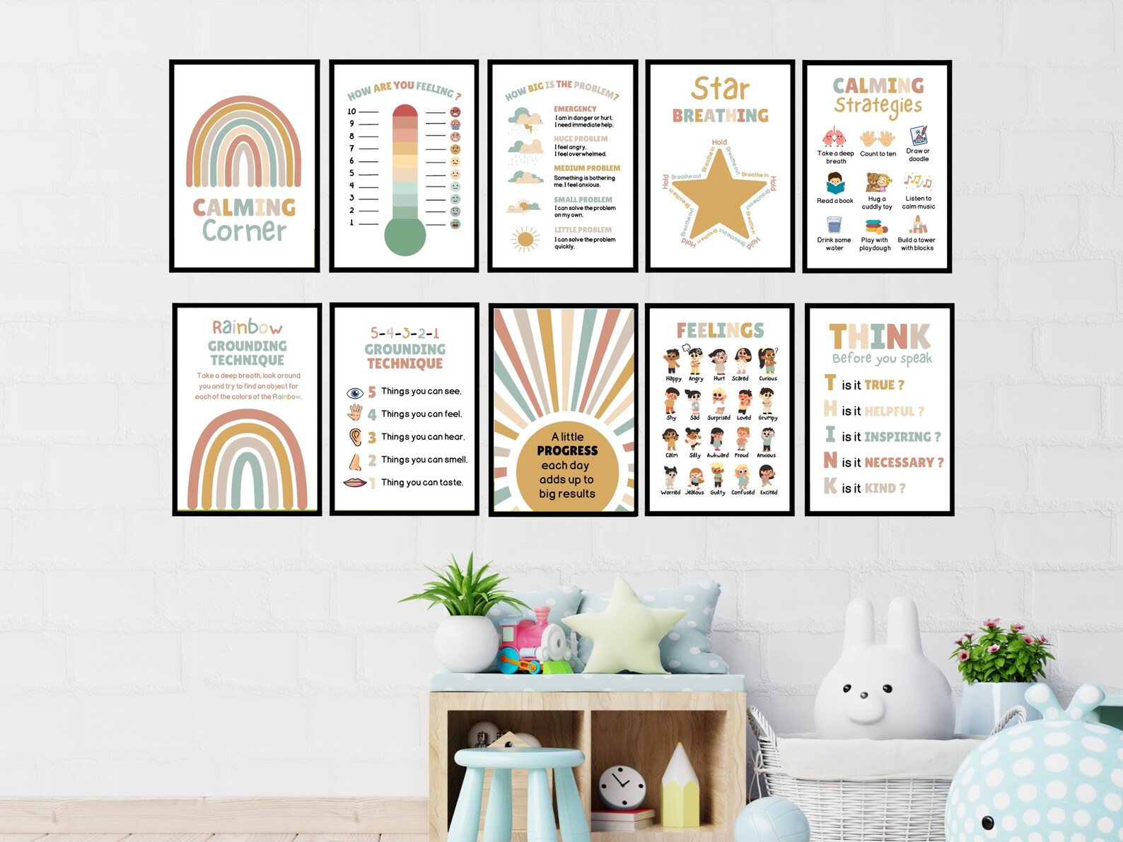 40 Boho Calming Corner Posters Printable, Calm Corner Sign, Calming ...