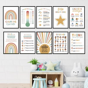 40 Boho Calming Corner Posters Printable, Calm Corner Sign, Calming ...