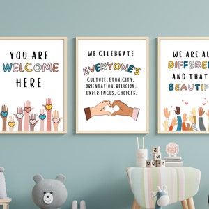 12 Inclusion Posters, Inclusive Classroom Decor Poster, Safe Space Sign ...