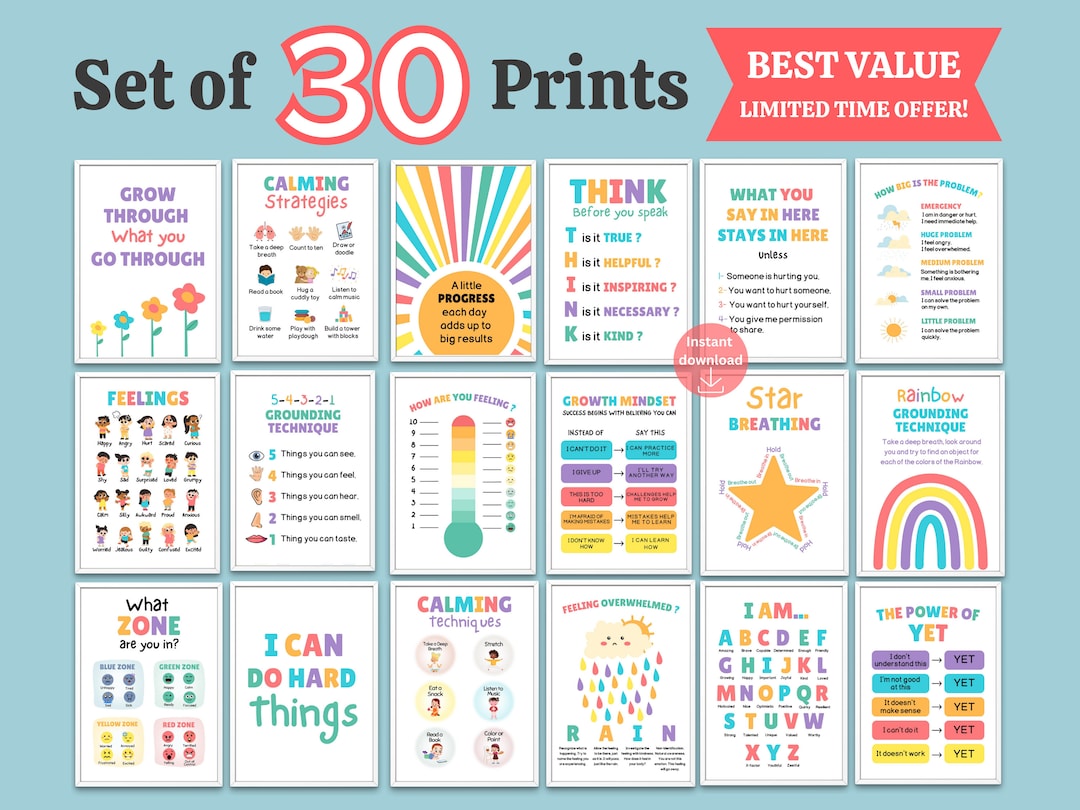 30 School Counseling Signs Posters, Psychologist Office Decor ...