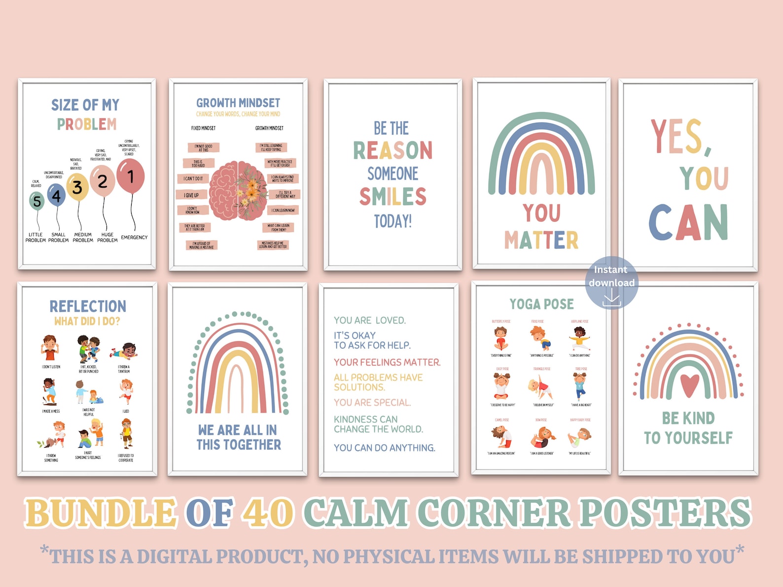40 Calm Down Corner Posters Printable, Calming Classroom Posters, Calm ...