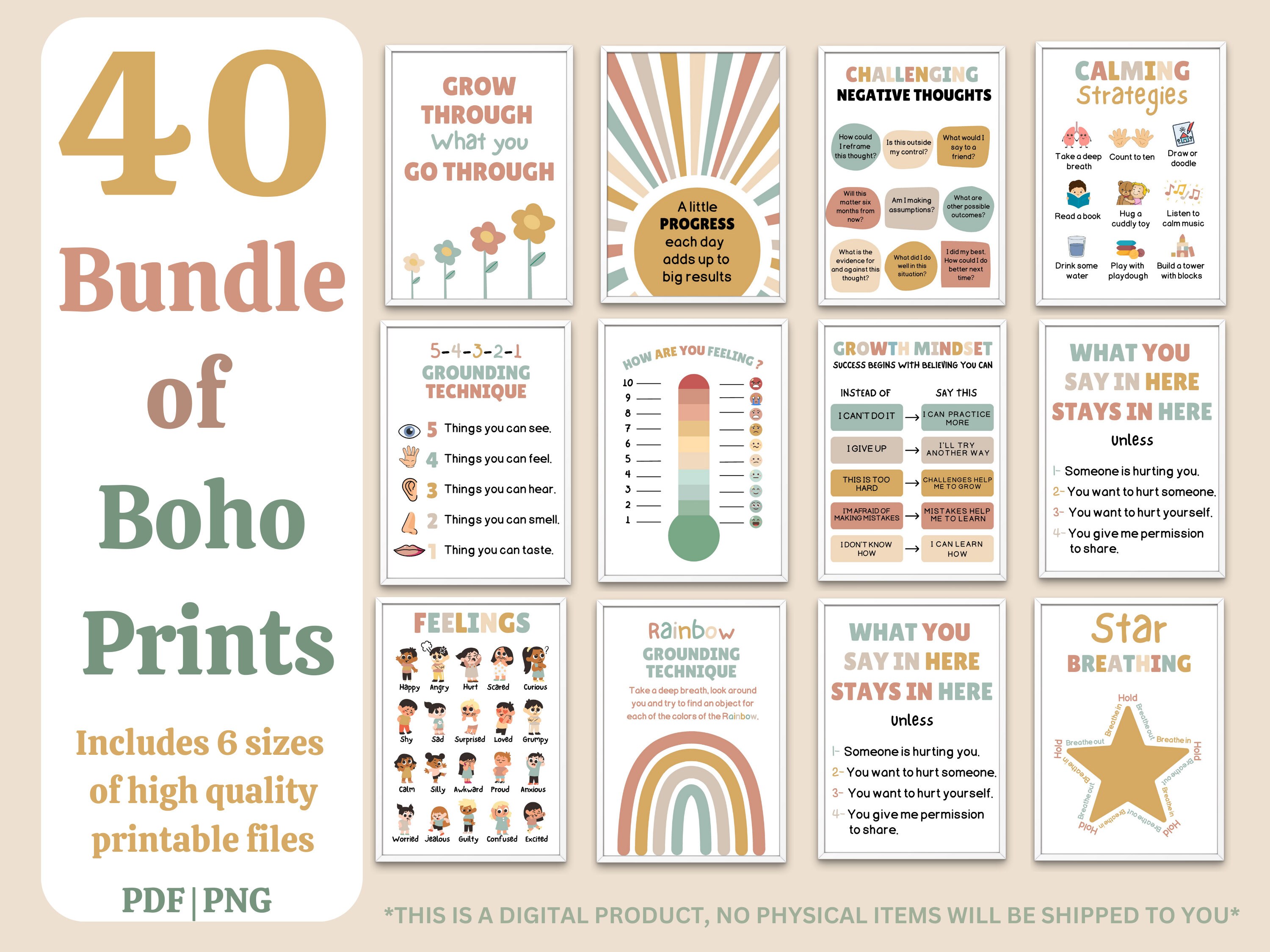 40 Boho School Counselor Posters, School Psychology Office Decor Poster ...